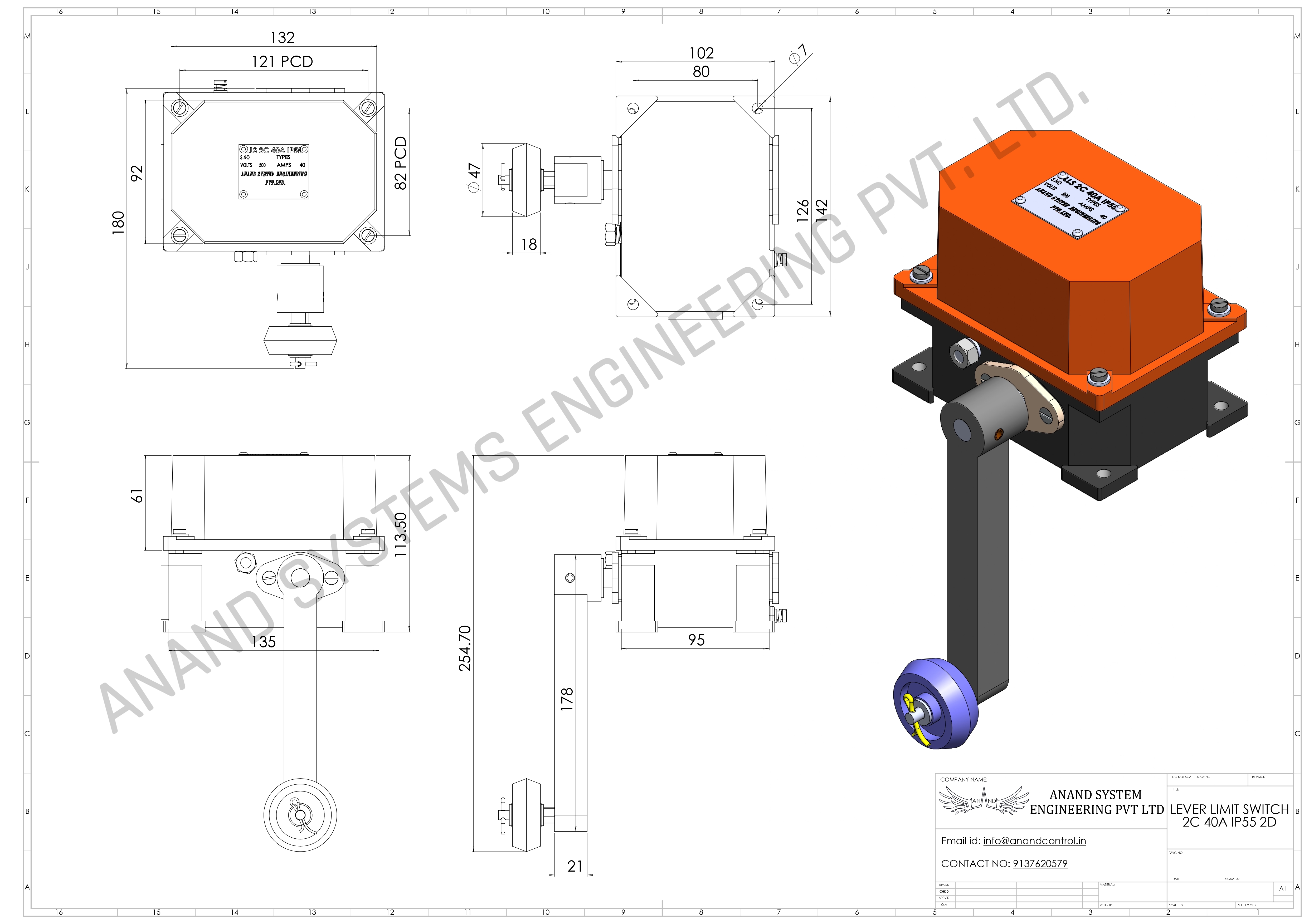 Lever Type Limit Switch for Industrial Cranes & Hoists